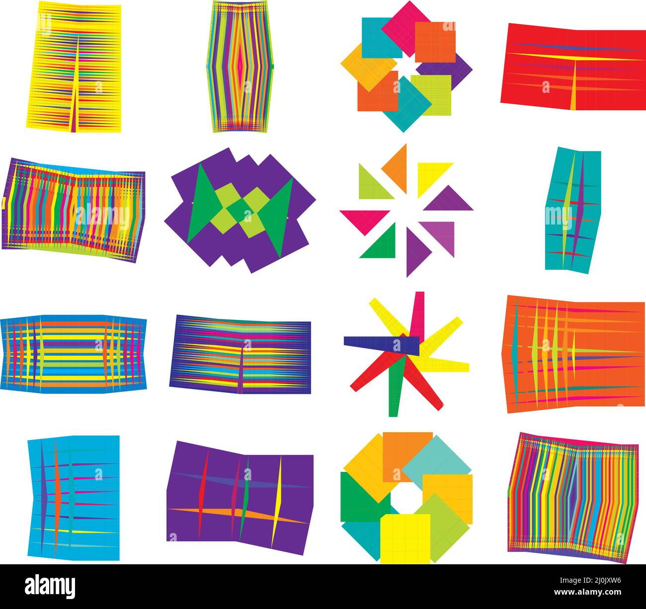 Abstract colorful, vivid, vibrant angular, geometric design element ...