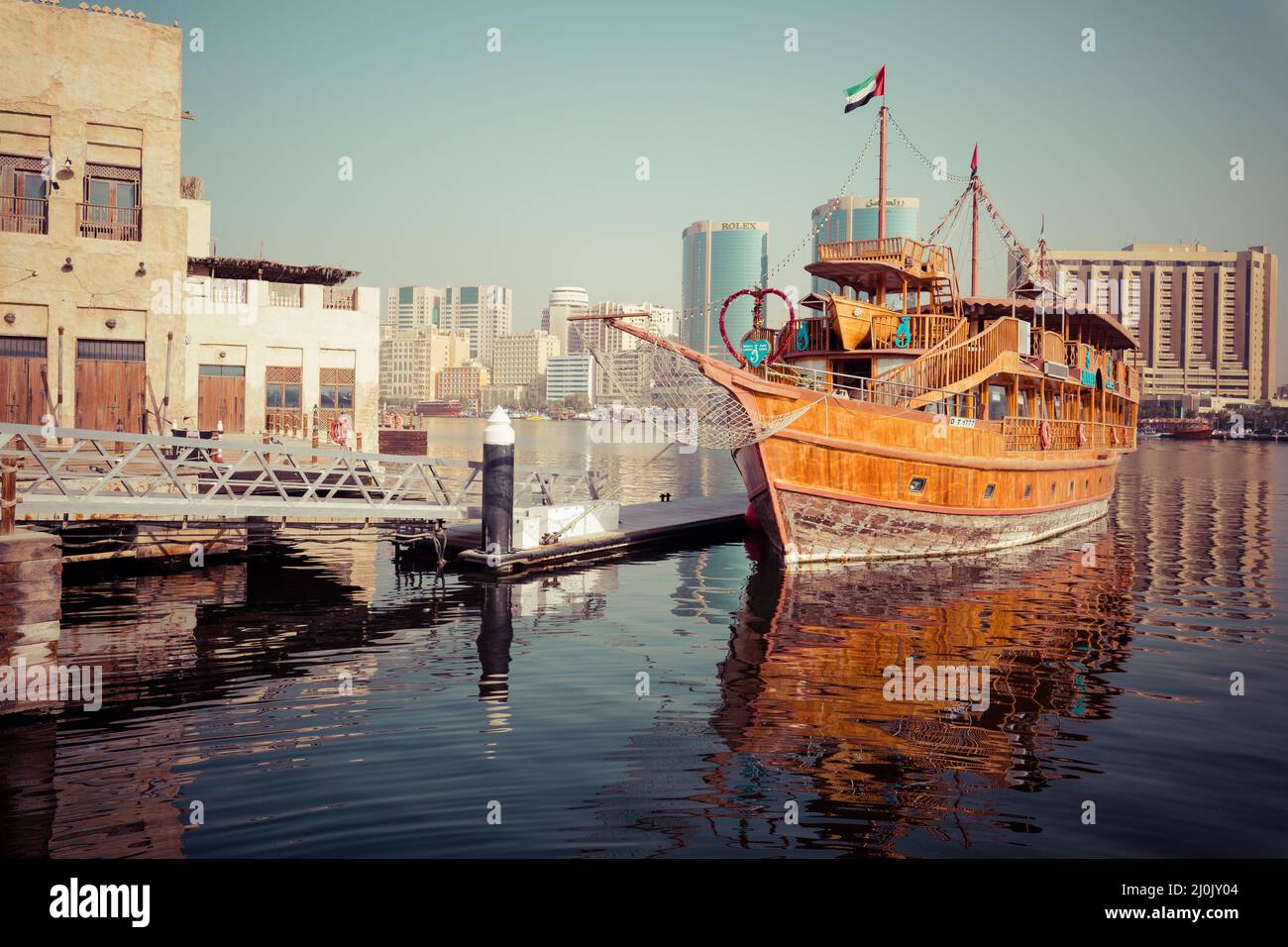 Al Seef Traditional Historical District Arabic Architecture. Dubai ...