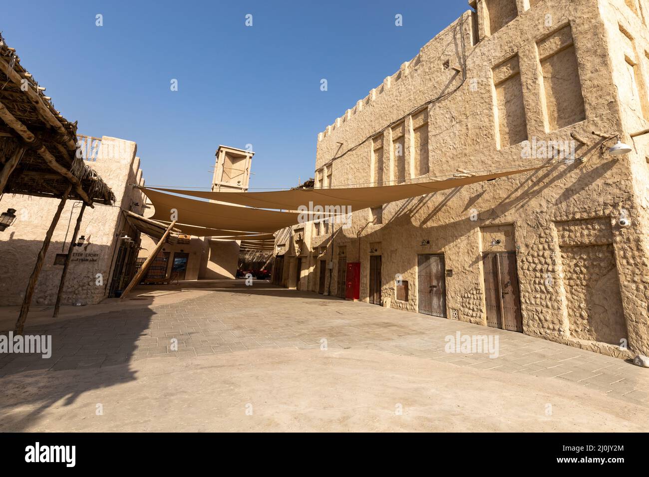 Al Seef Traditional Historical District Arabic Architecture. Dubai ...
