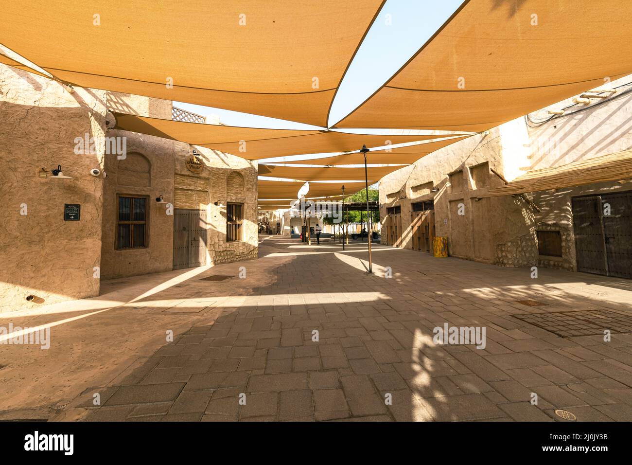 Al Seef Traditional Historical District Arabic Architecture. Dubai ...