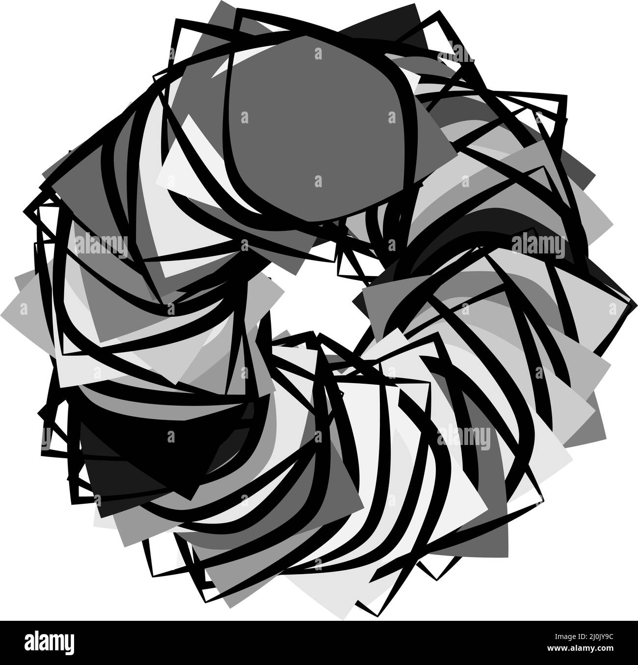 Abstract random geometric circular, radial element, shape - stock ...