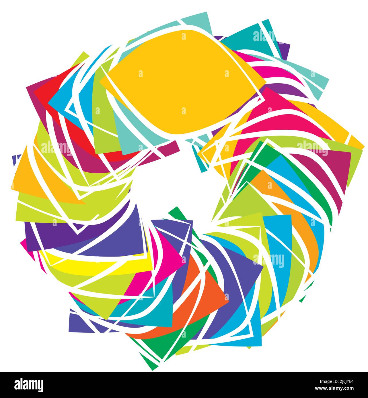 Abstract random geometric circular, radial element, shape - stock ...