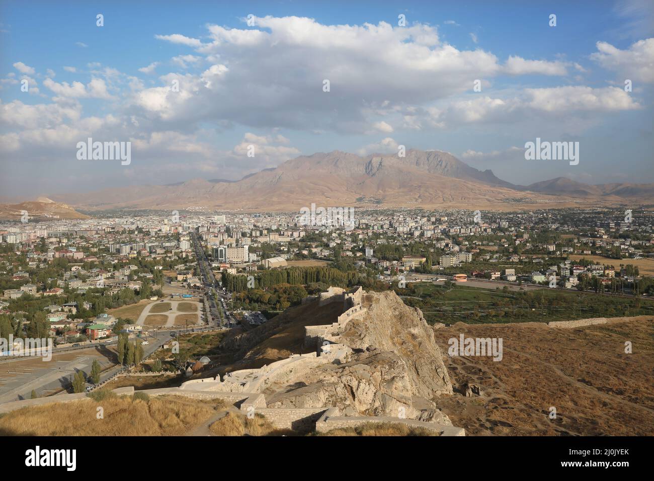 City of Van panorama from Van Castle in Eastern Anatolia, Turkey. City ...