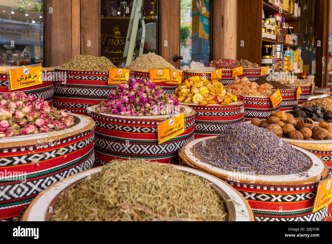 Dubai Spice Souk. Traditional bazaar in Dubai, United Arab Emirates ...