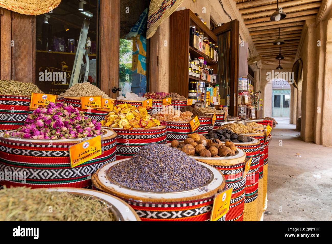 Dubai Spice Souk. Traditional bazaar in Dubai, United Arab Emirates ...
