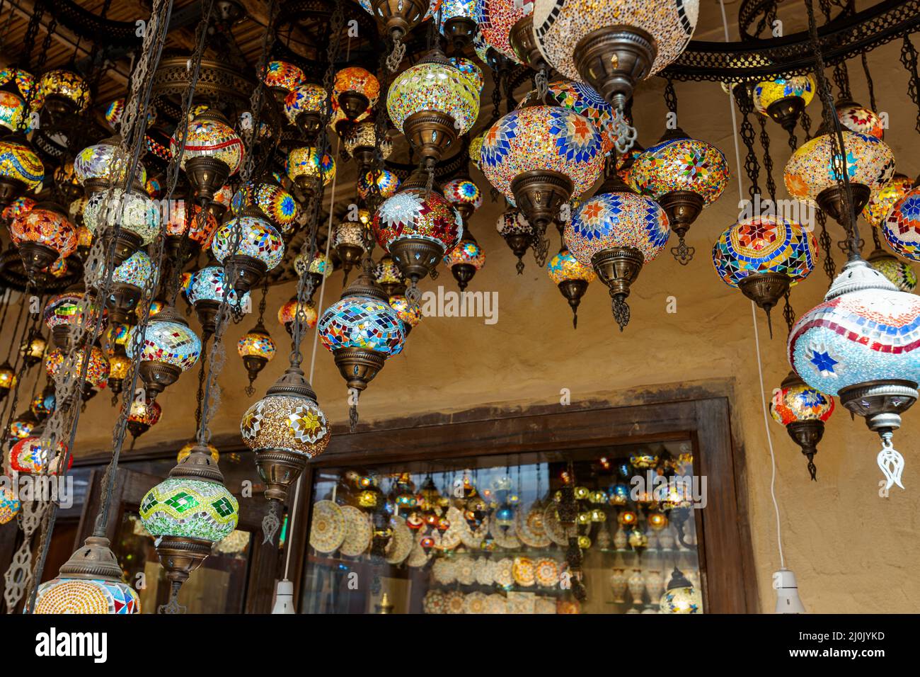 Souvenir shop at Dubai Grand Souk. The traditional Arab style bazaar at ...