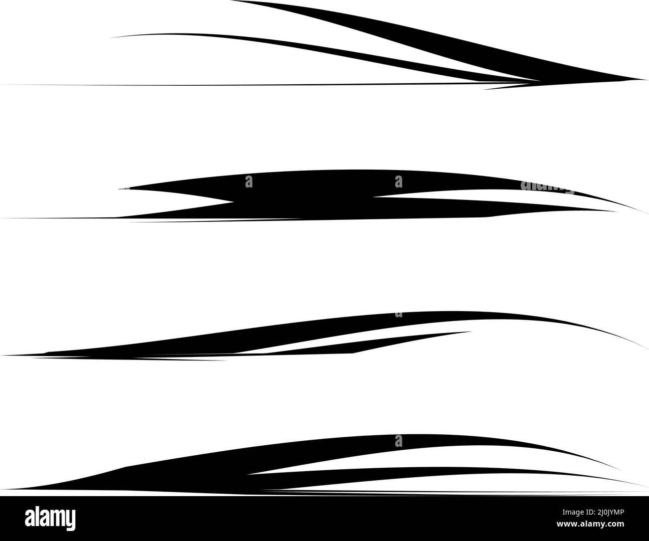 Wiggle, wobble squiggly lines, stripes divider set - stock vector ...