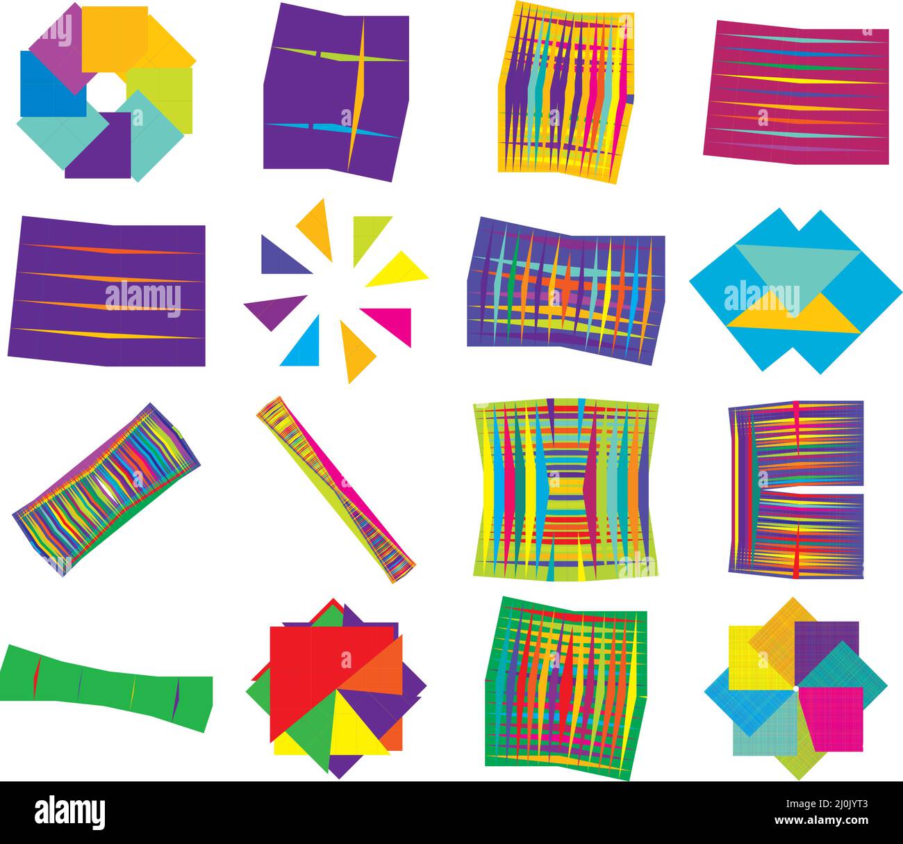 Abstract colorful, vivid, vibrant angular, geometric design element ...