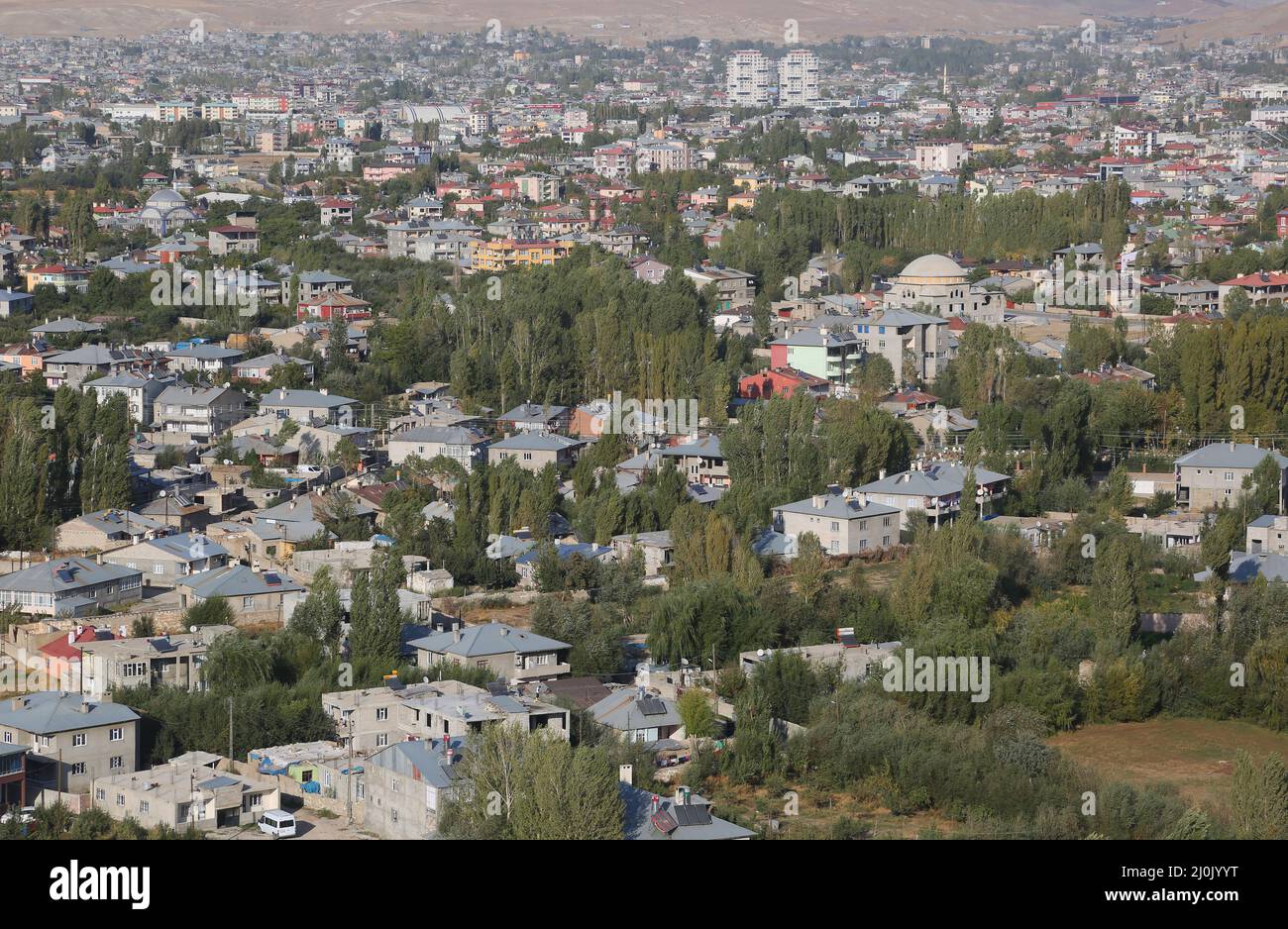 City of Van view from Van Castle in Eastern Anatolia, Turkey. City of ...