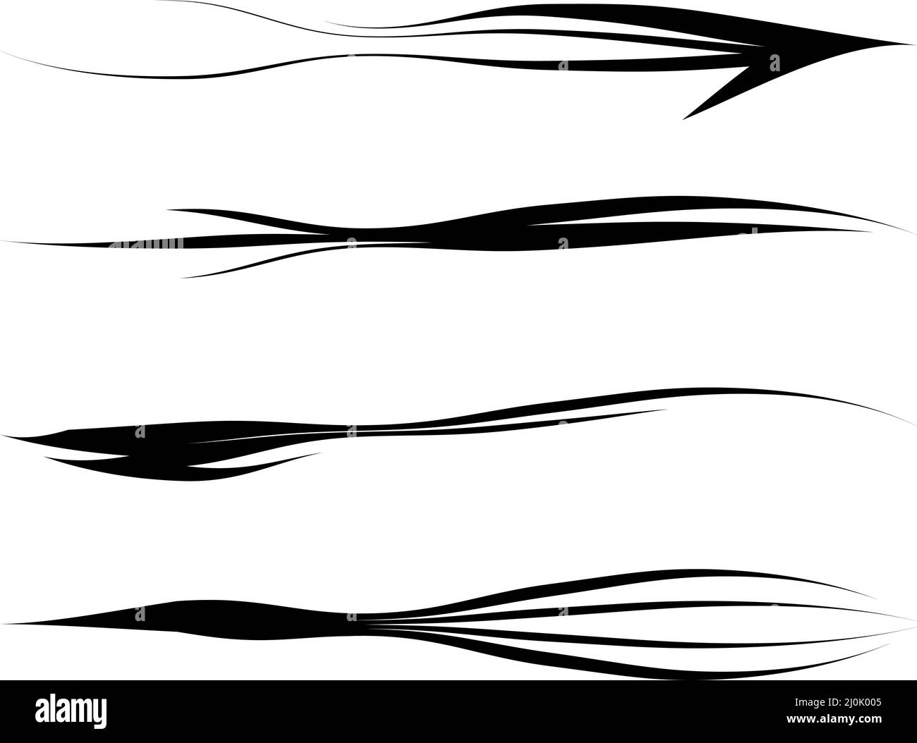 Wiggle, wobble squiggly lines, stripes divider set - stock vector ...