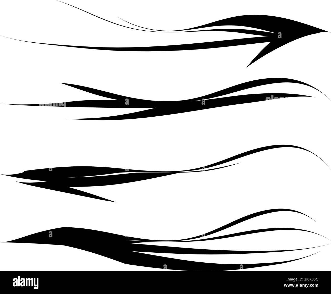 Wiggle, wobble squiggly lines, stripes divider set - stock vector ...