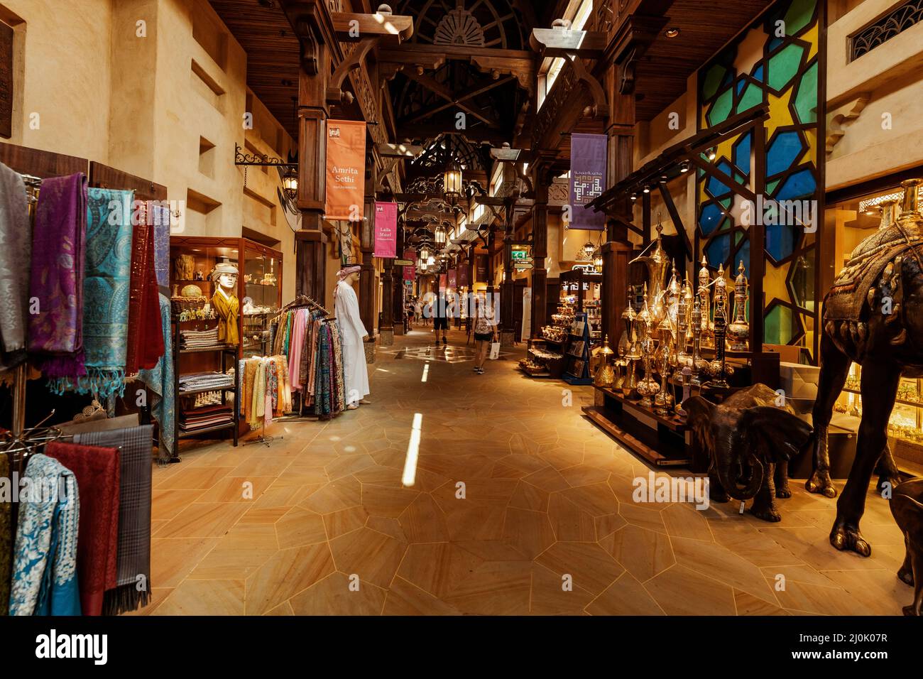 Souvenir shop at Dubai Grand Souk. The traditional Arab style bazaar at ...