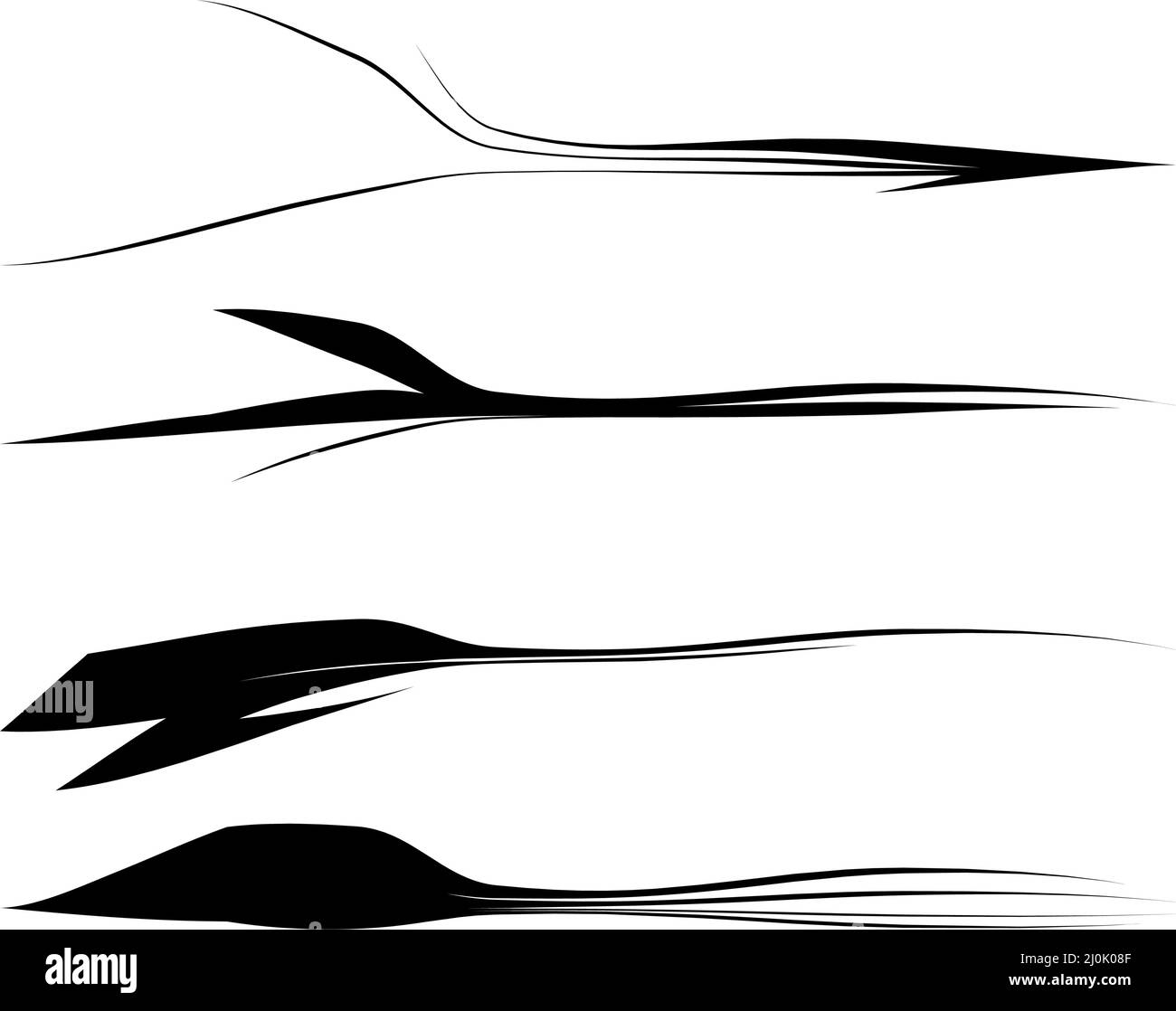 Wiggle, wobble squiggly lines, stripes divider set - stock vector ...