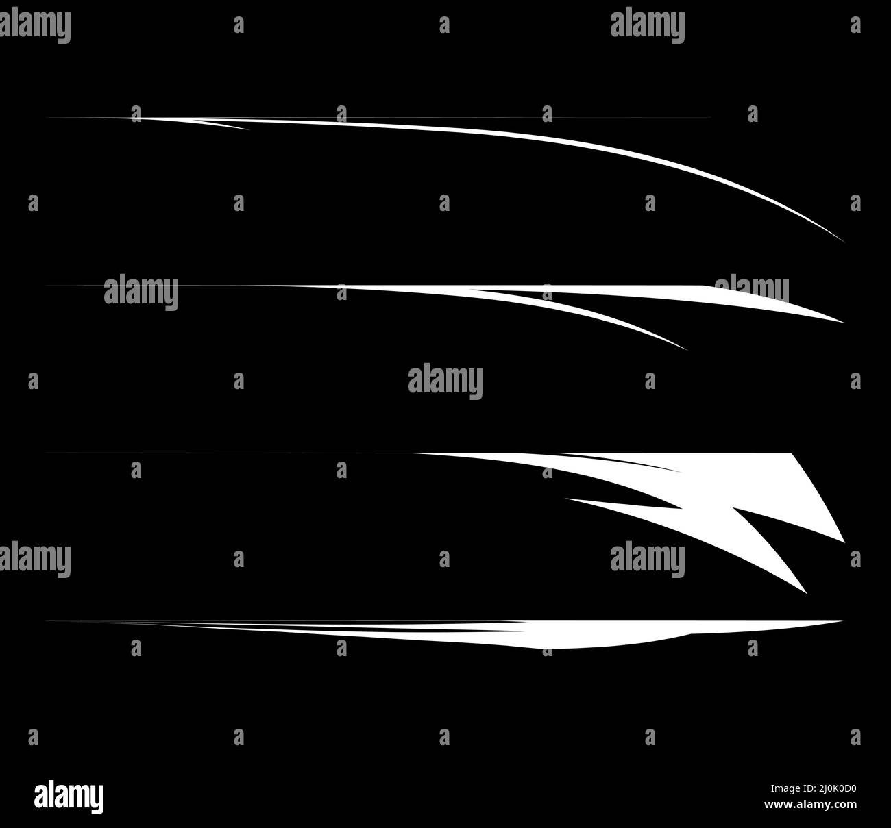 Wiggle, wobble squiggly lines, stripes divider set - stock vector ...