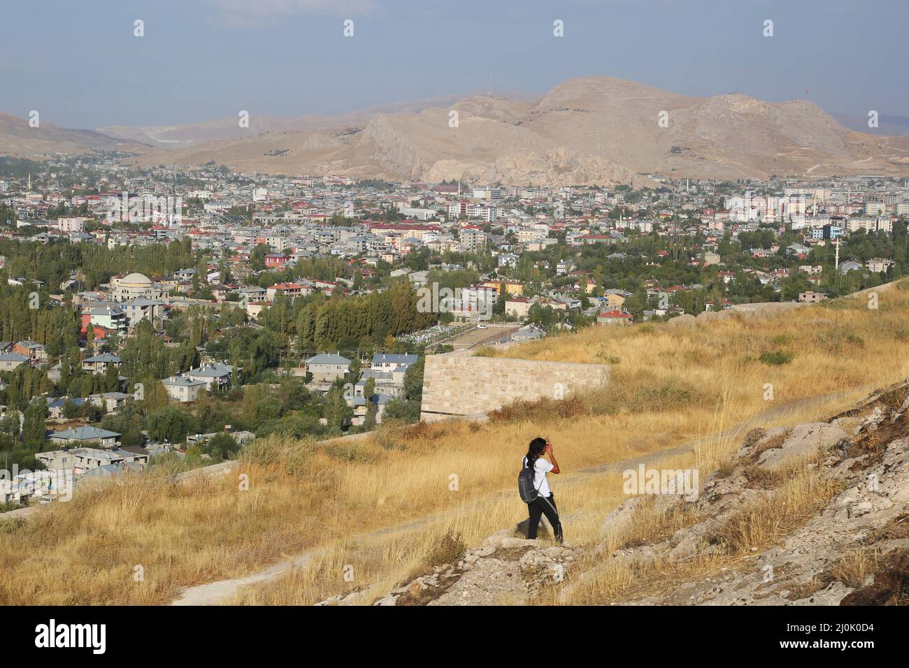 City of Van view from Van Castle in Eastern Anatolia, Turkey. City of ...