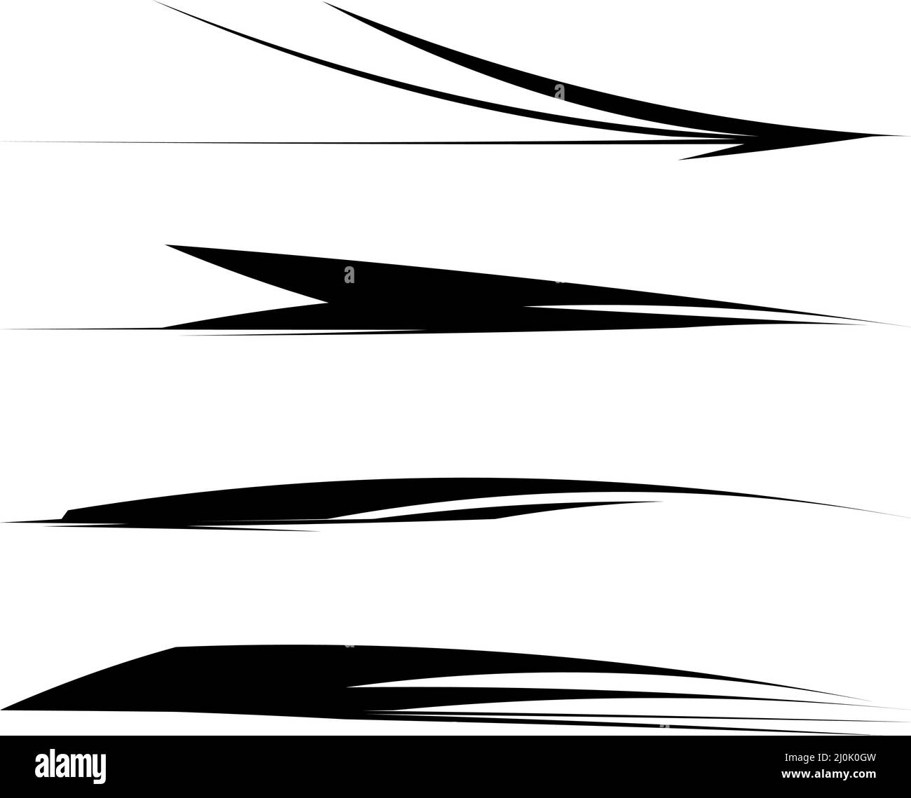 Wiggle, wobble squiggly lines, stripes divider set - stock vector ...