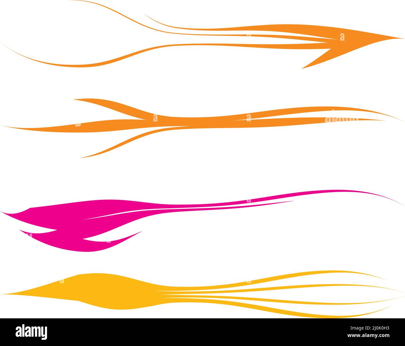 Wiggle, wobble squiggly lines, stripes divider set - stock vector ...