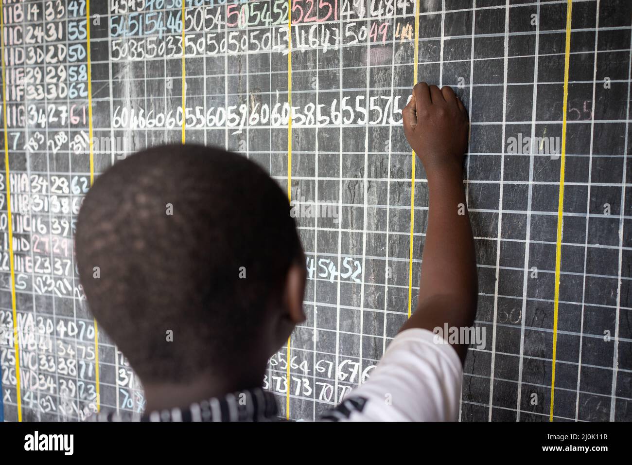 Authentic poor shool classroom with good boys studying Stock Photo - Alamy