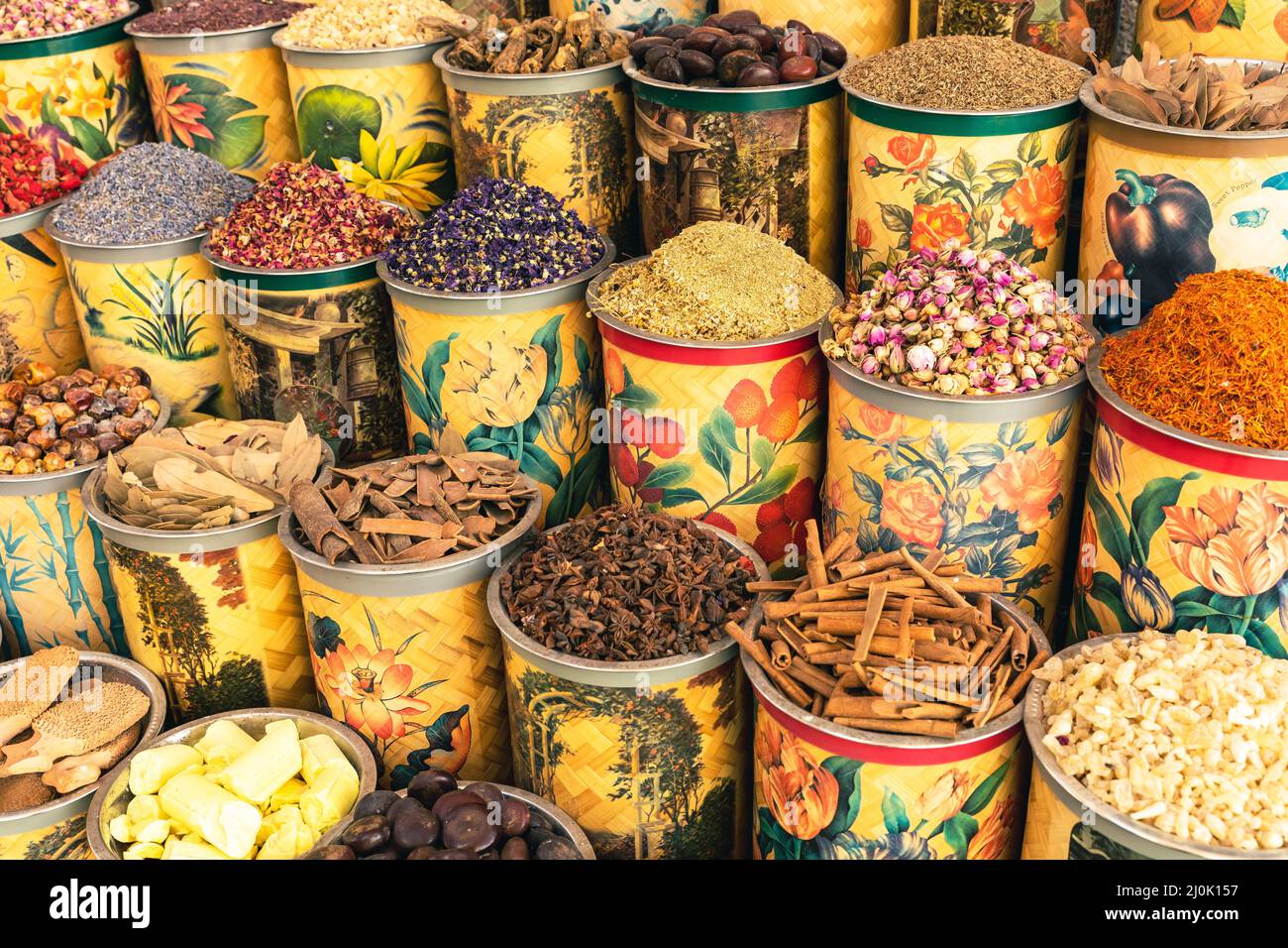 Dubai Spice Souk. Traditional bazaar in Dubai, United Arab Emirates ...