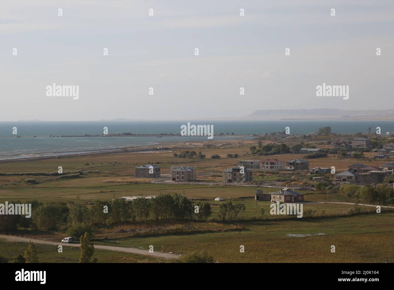 City of Van view and Van Lake from Van Castle in Eastern Anatolia ...