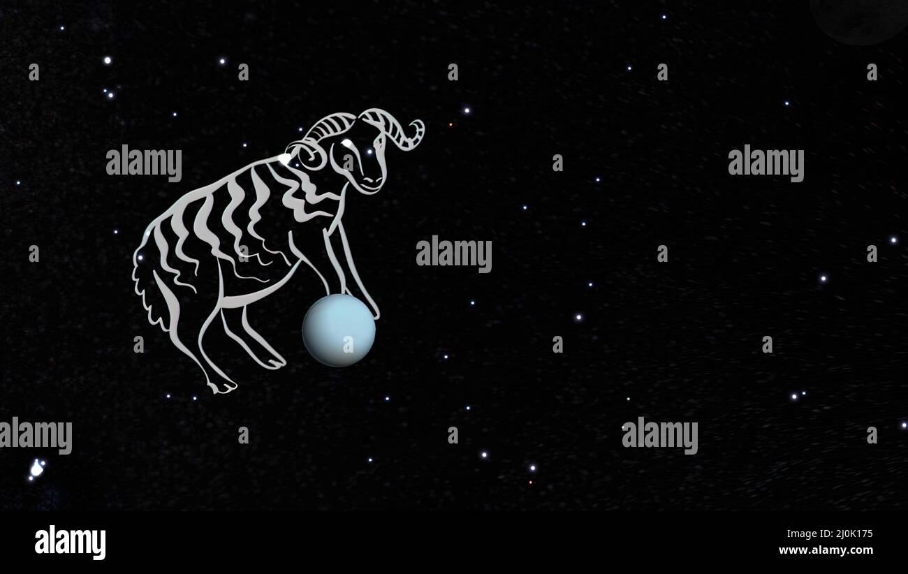 Illustration of a Capricorn over the constellation in the night sky ...