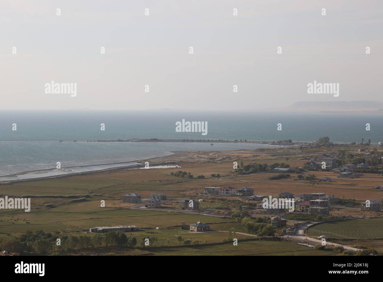 City of Van view and Van Lake from Van Castle in Eastern Anatolia ...