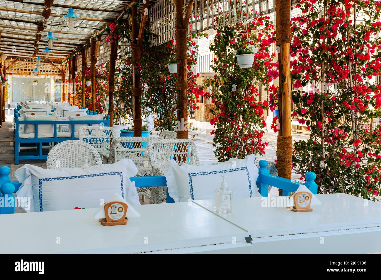 Traditional Arab Style Restaurant. Dubai Deira Old Town. United Arab ...