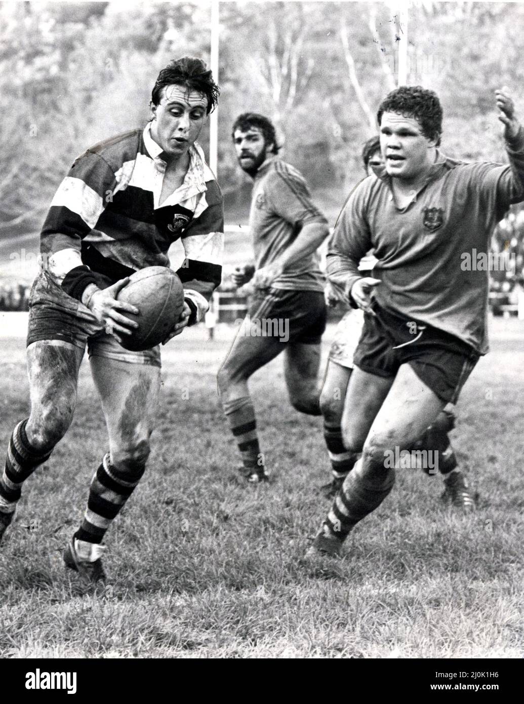 David Bishop, with the ball for Pontypool RFC v Australia . Dated 4th ...