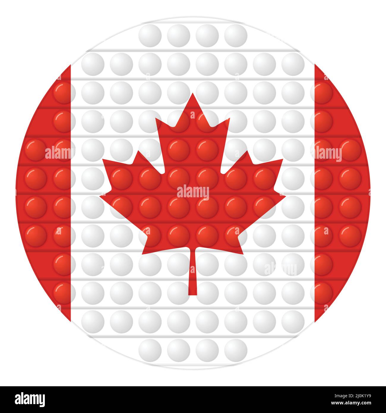 Glass light ball with flag of Canada. Round sphere, template icon ...