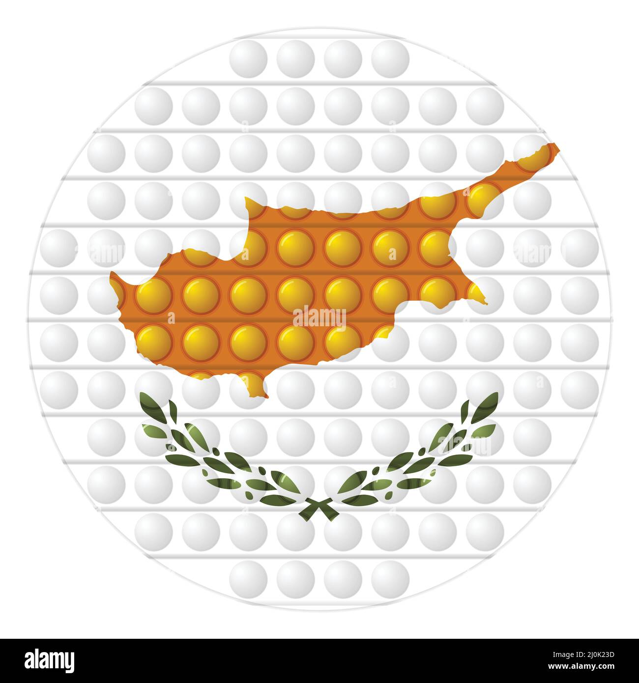 Glass light ball with flag of Cyprus. Round sphere, template icon ...