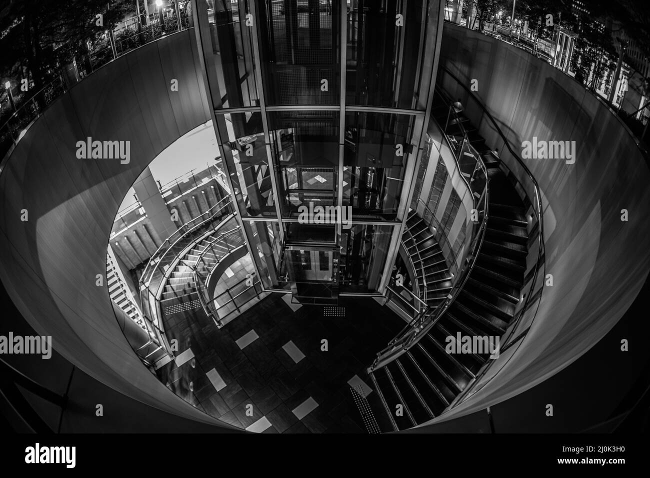 The structure of the spiral staircase (Nishi Stock Photo - Alamy