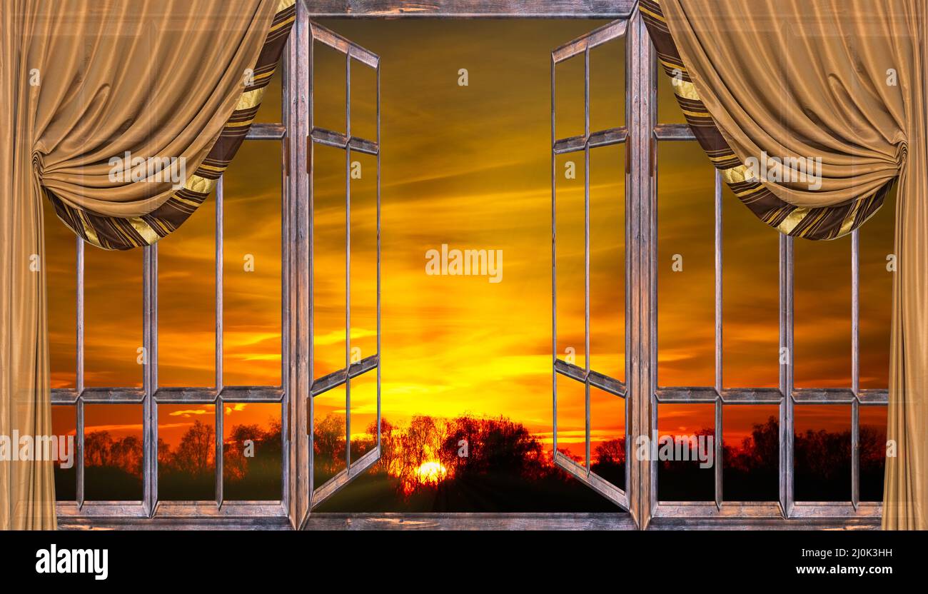 Sunrise cloudy landscape view hi-res stock photography and images - Alamy