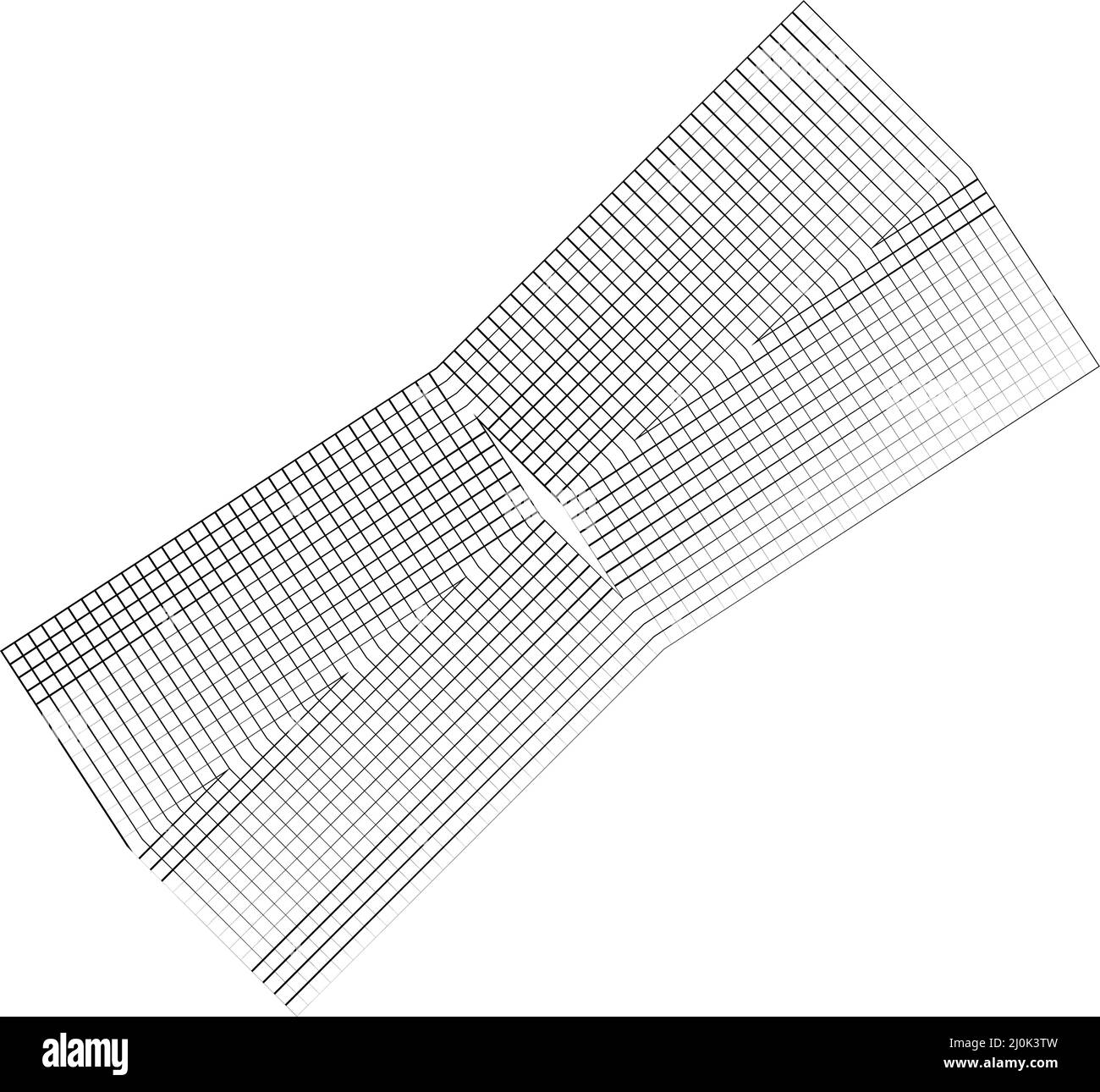 Mirrored, tweaked irregular grid, mesh, grating and lattice geometric ...