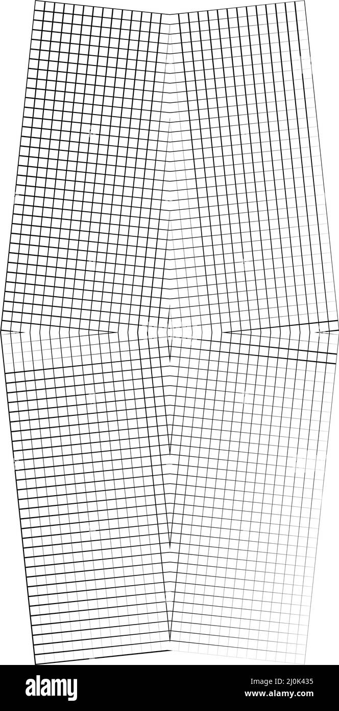 Mirrored, tweaked irregular grid, mesh, grating and lattice geometric ...