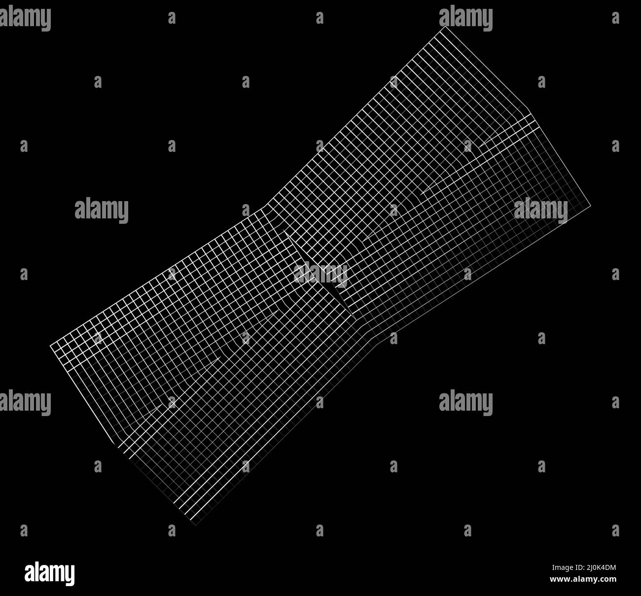 Mirrored, tweaked irregular grid, mesh, grating and lattice geometric ...