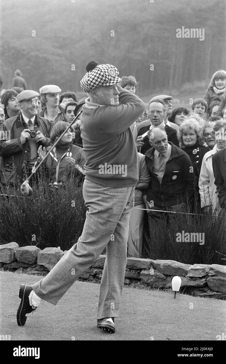 Bob Hope, American comedian and actor, playing golf in Scotland (ahead ...