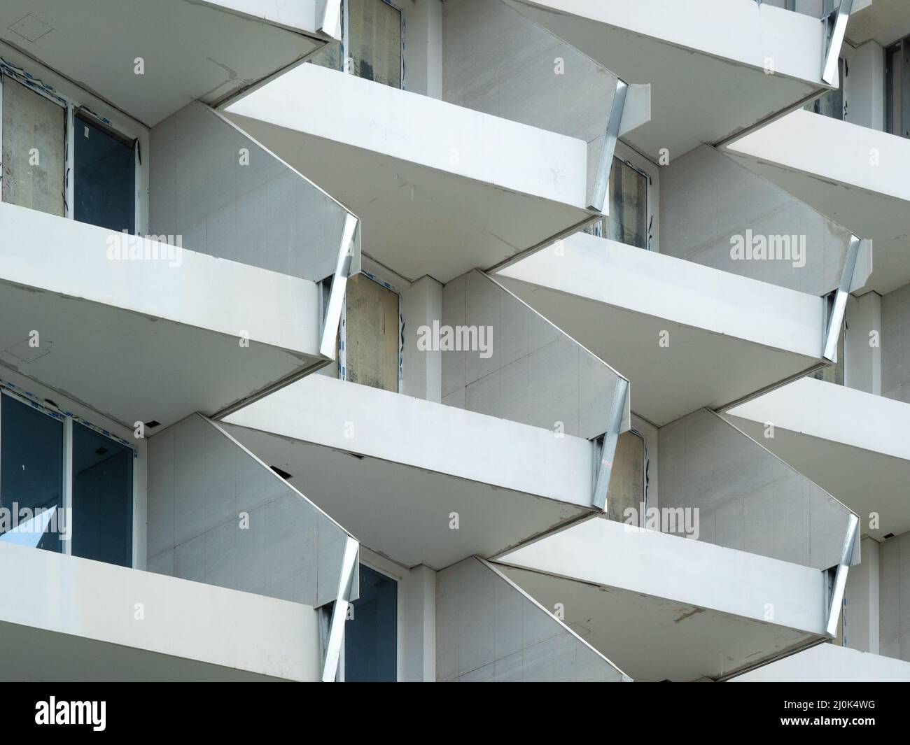 White Modern Abstract Hotel Facade Balconies Pattern Stock Photo - Alamy