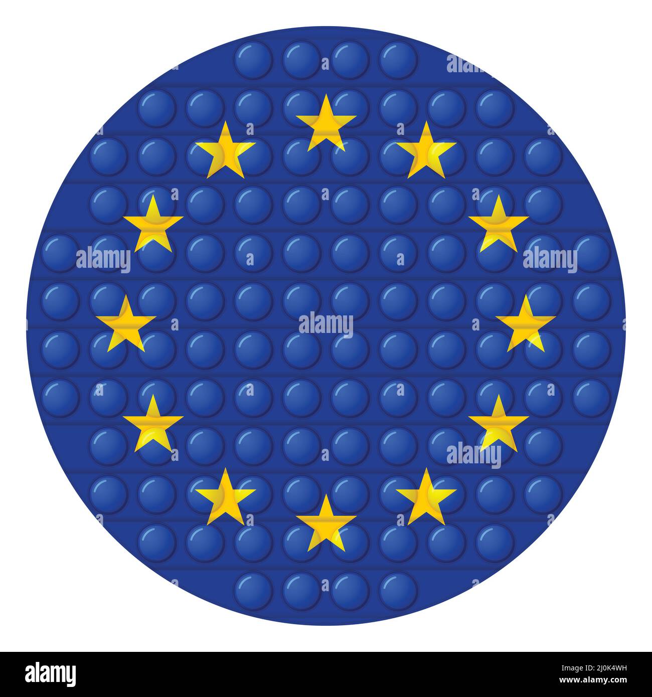 Glass light ball with European Union flag. Round sphere, template icon ...
