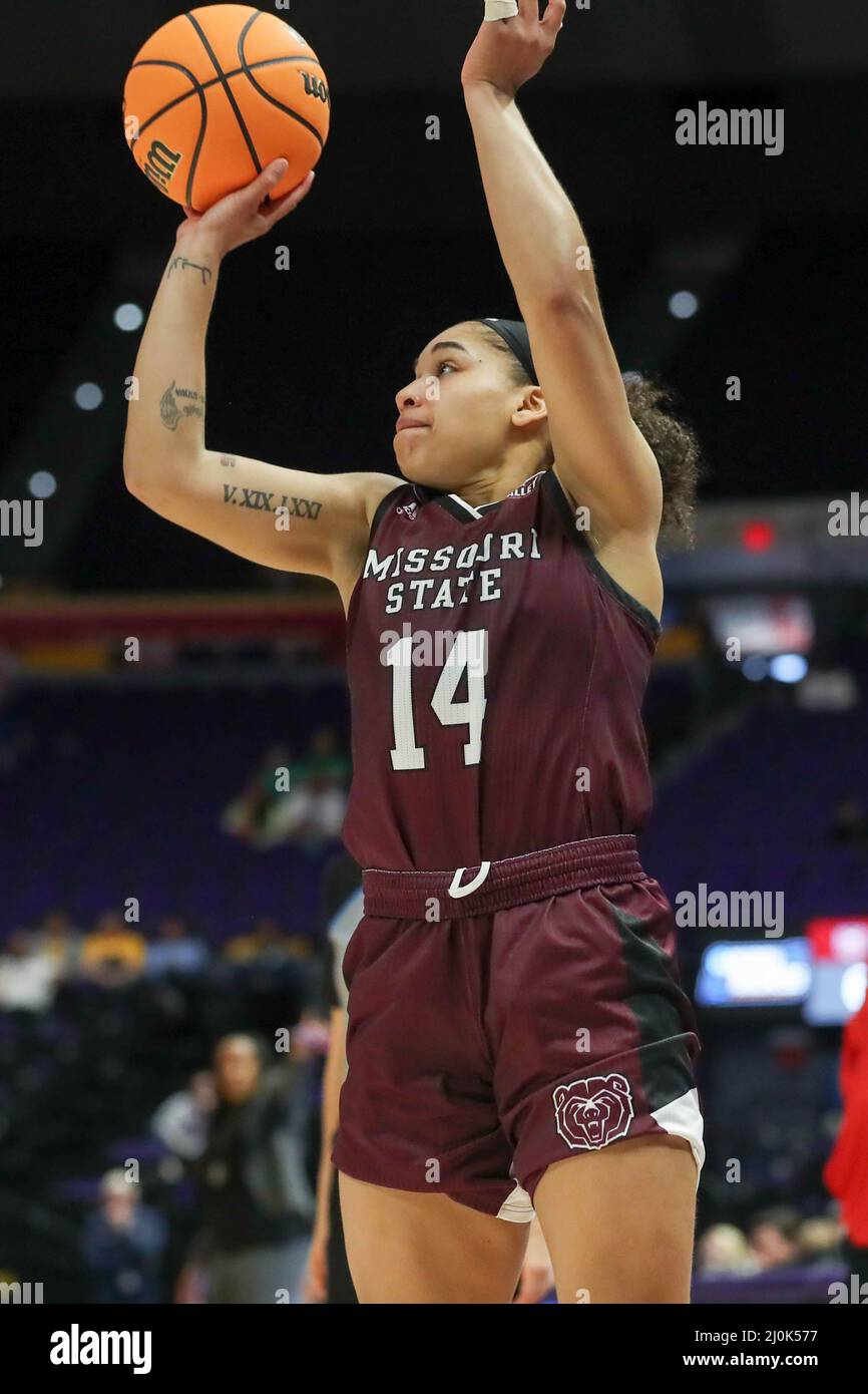 March 19, 2022: Missouri St. Mariah White (14) puts up a shot from the ...