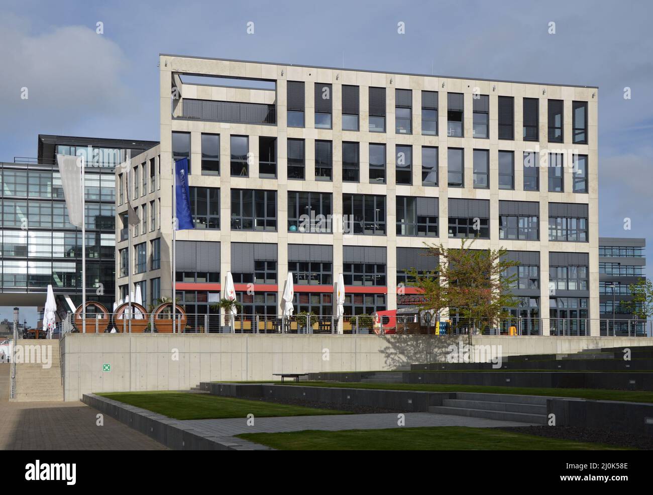 Modern Building at the River Weser in the Hanse City Bremen Stock Photo ...