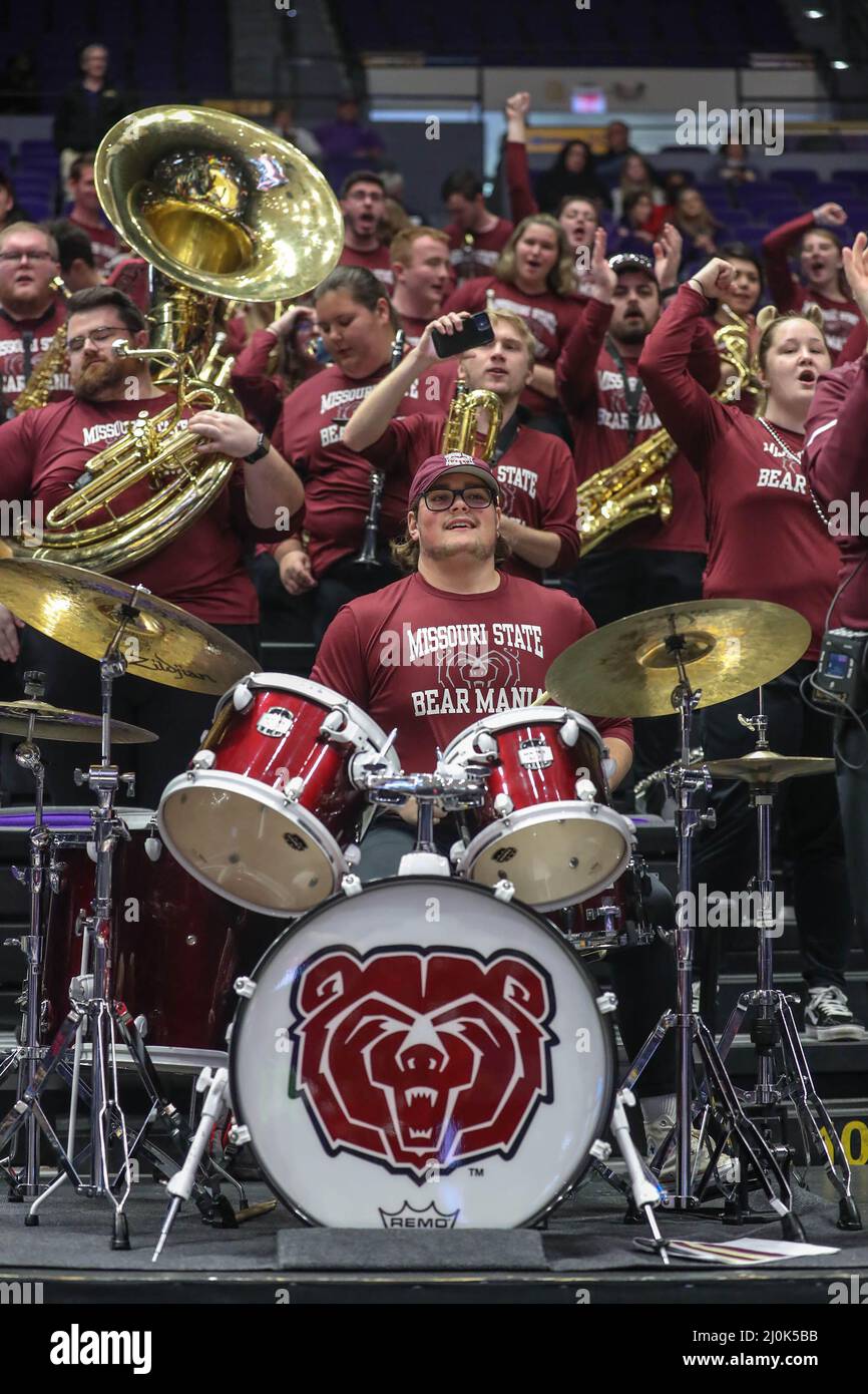 March 19, 2022: The Missouri St. band cheers on their team during NCAA ...