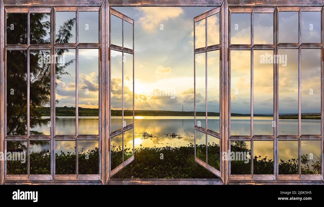 Silhouette window sunrise hi-res stock photography and images - Alamy