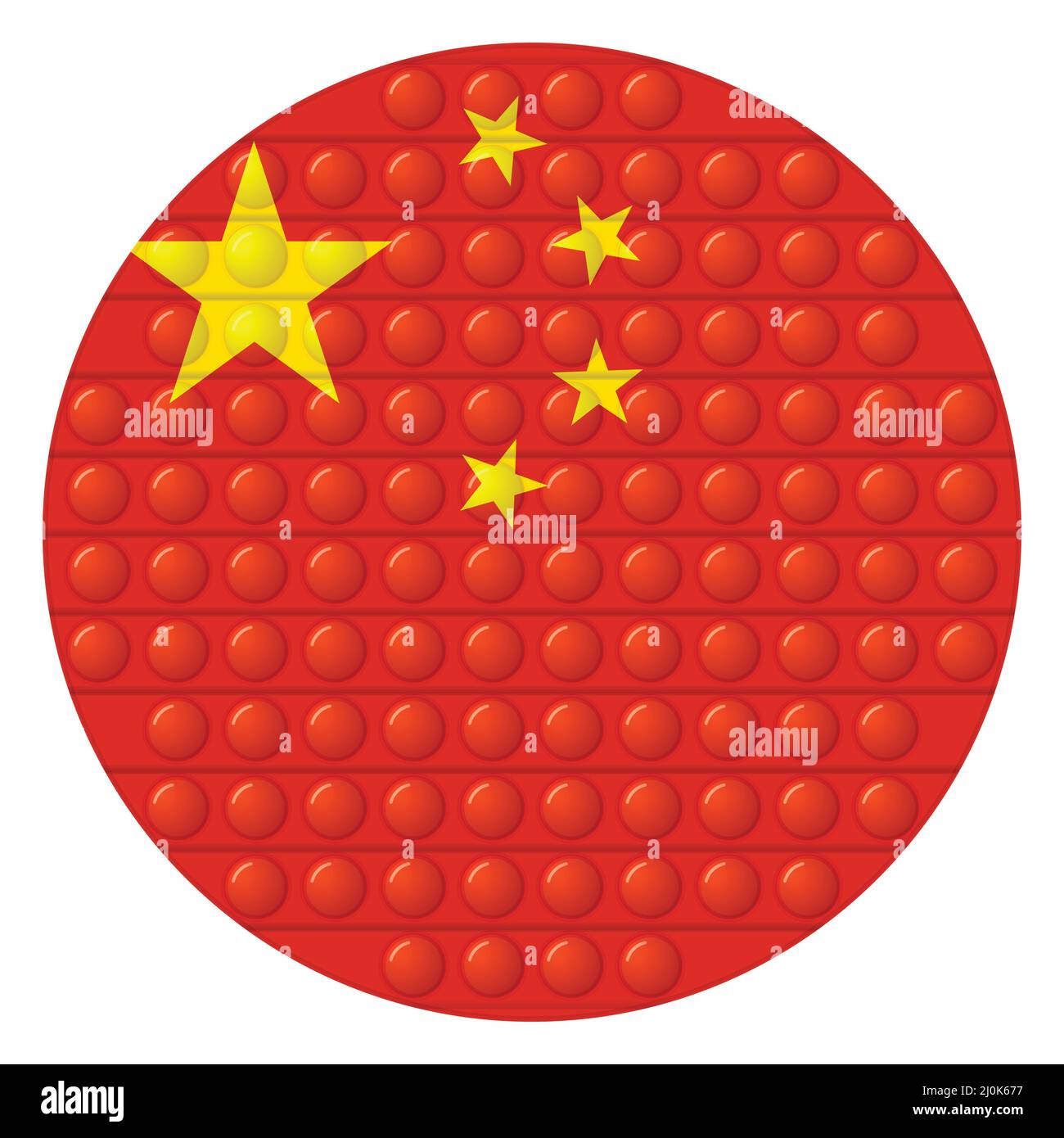 Glass light ball with flag of China. Round sphere, template icon ...