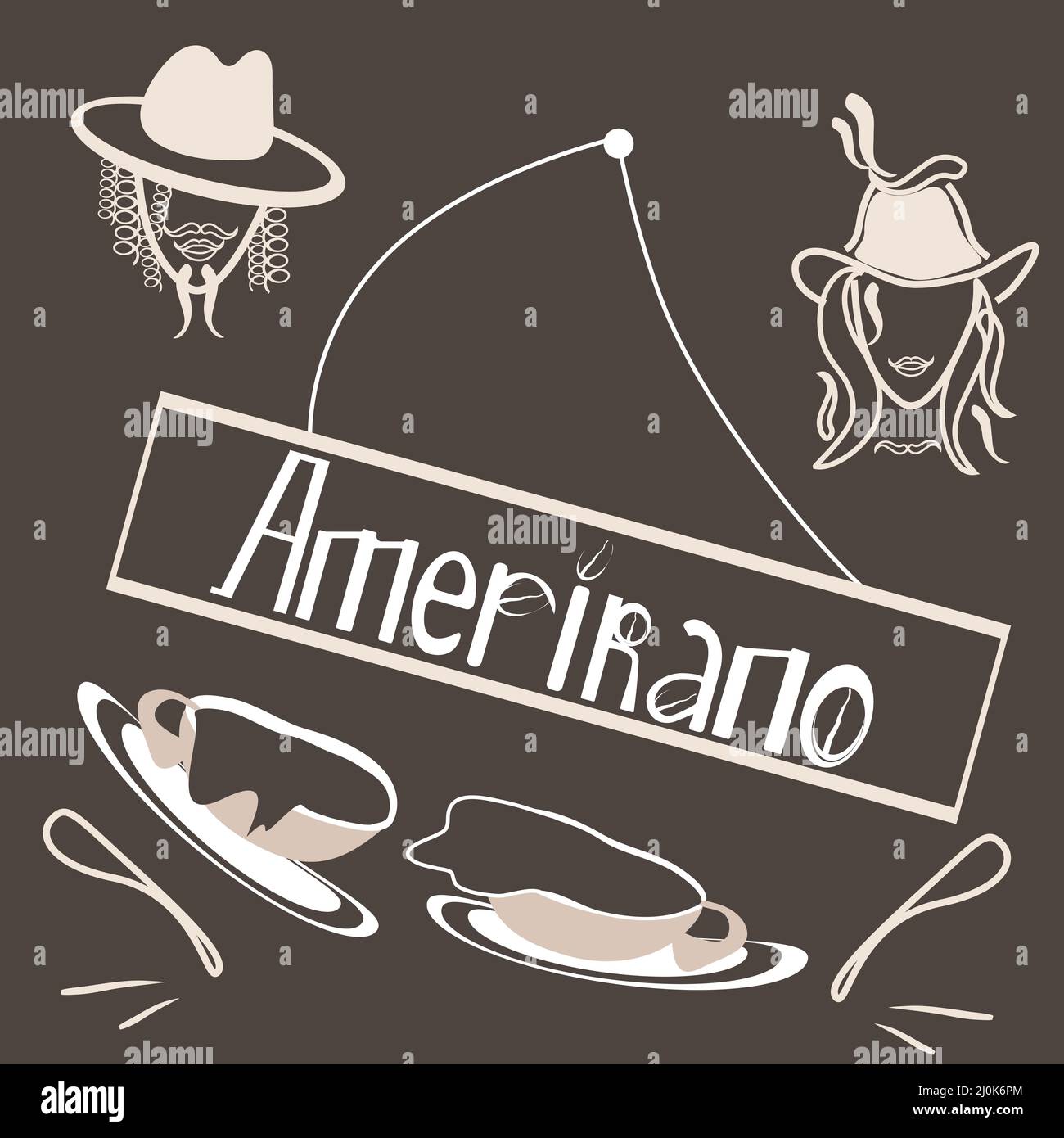 menu for a bar with a cup of americano coffee Stock Vector Image & Art ...