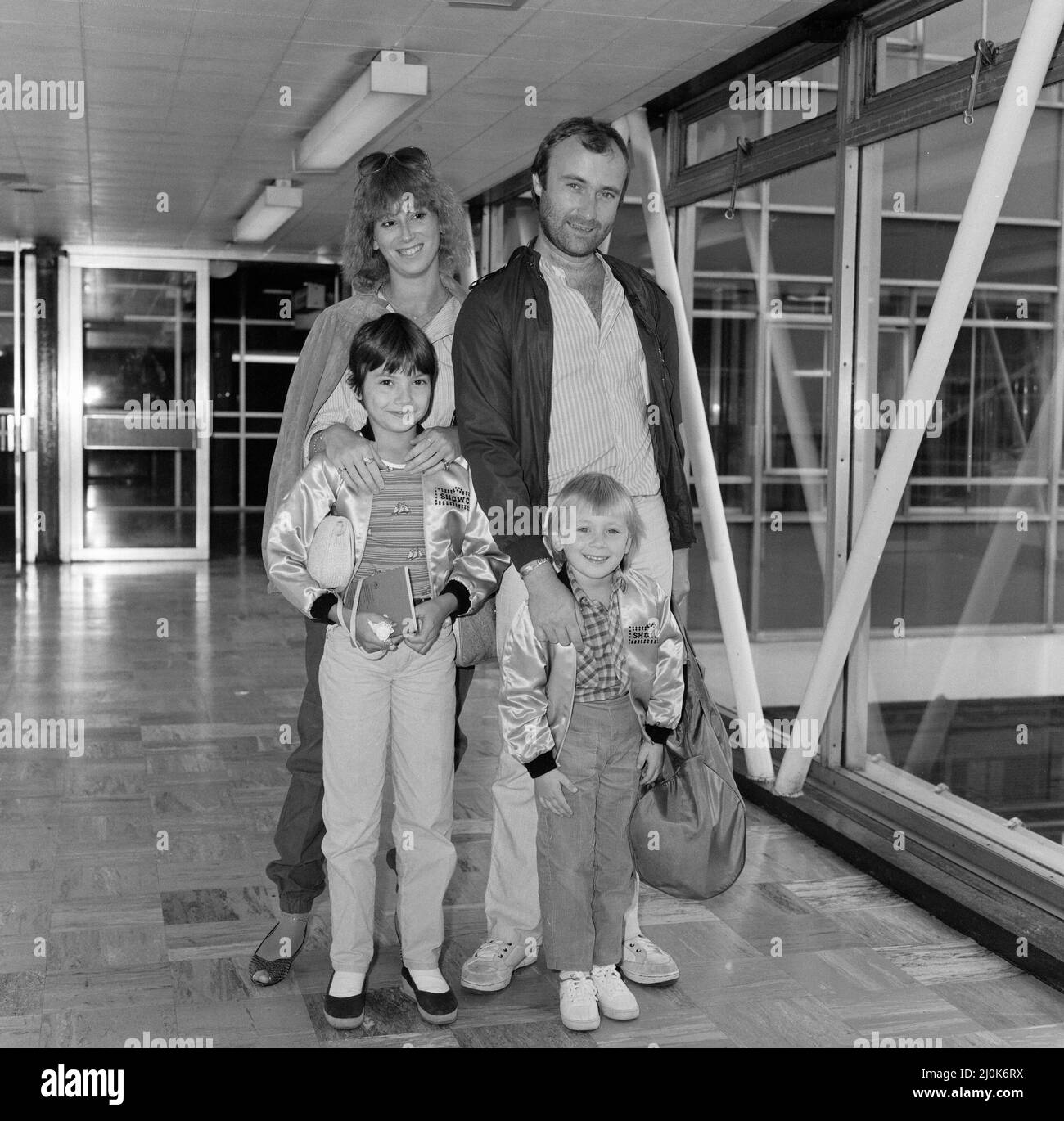Phil Collins of pop group Genesis, with girlfriend Jill Tavelman and ...