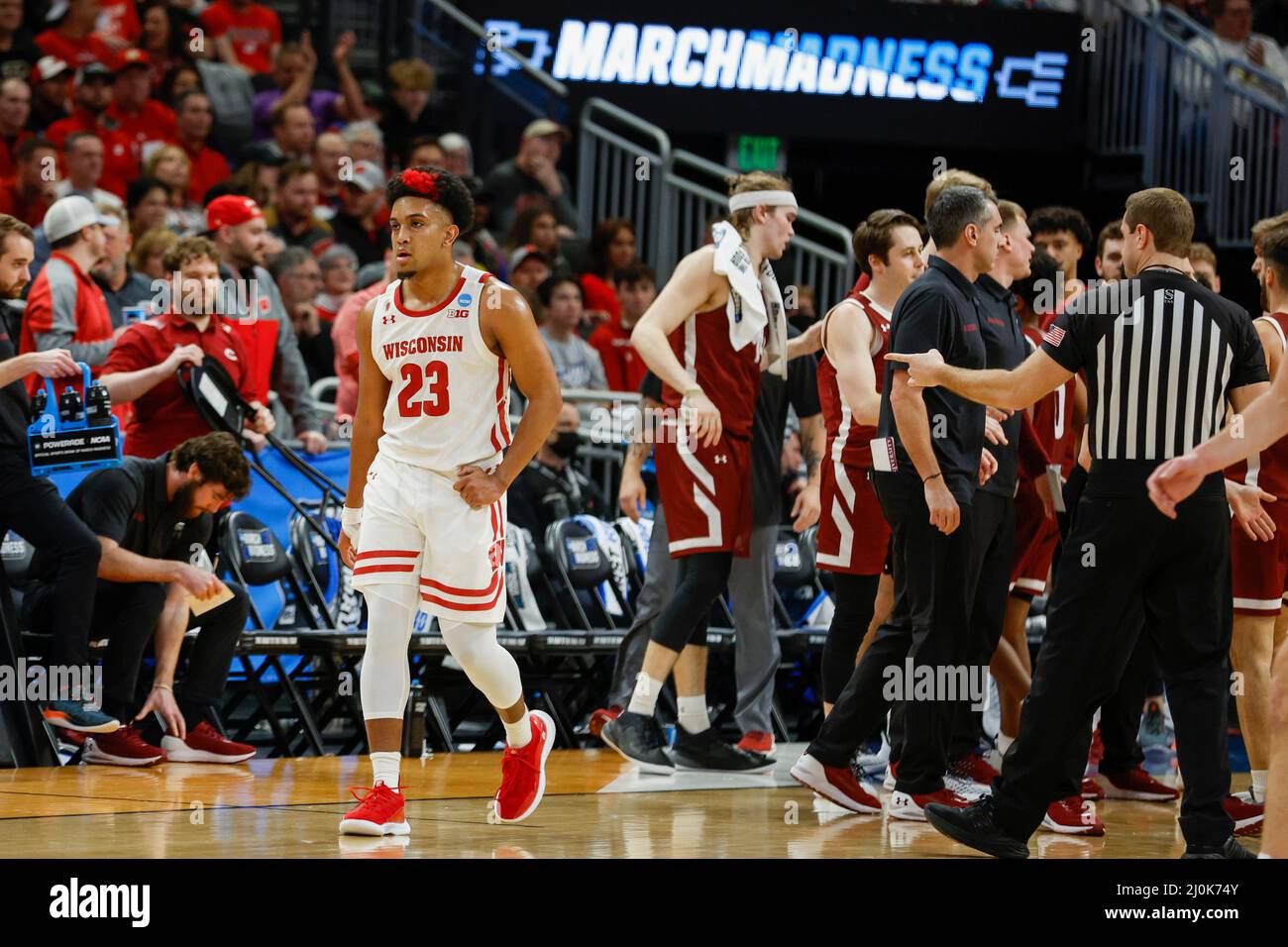 March 18, 2022: Wisconsin Badgers guard Chucky Hepburn (23) during the ...
