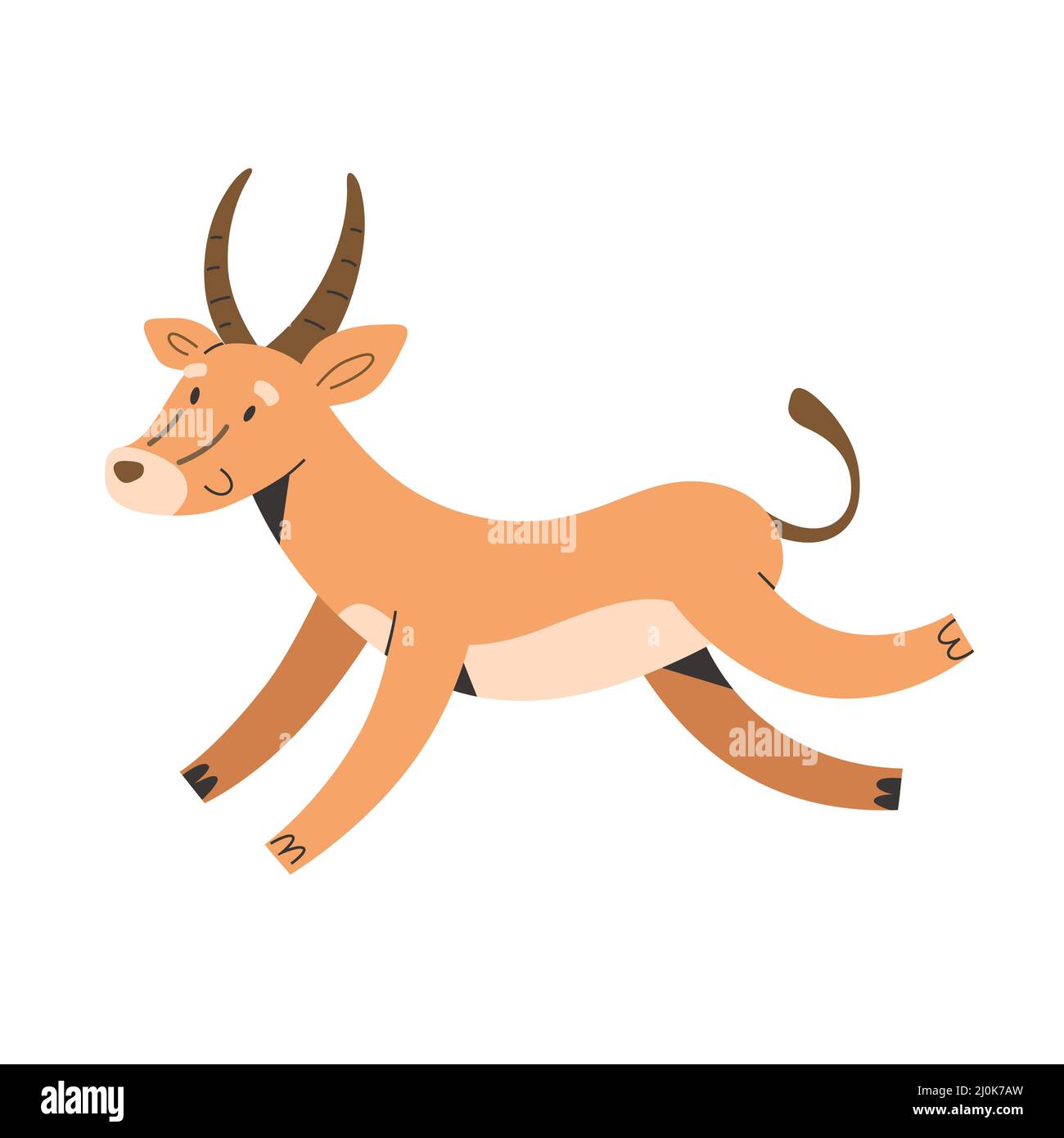 Cute antelope smiling and jumping, wild african animal and facial ...