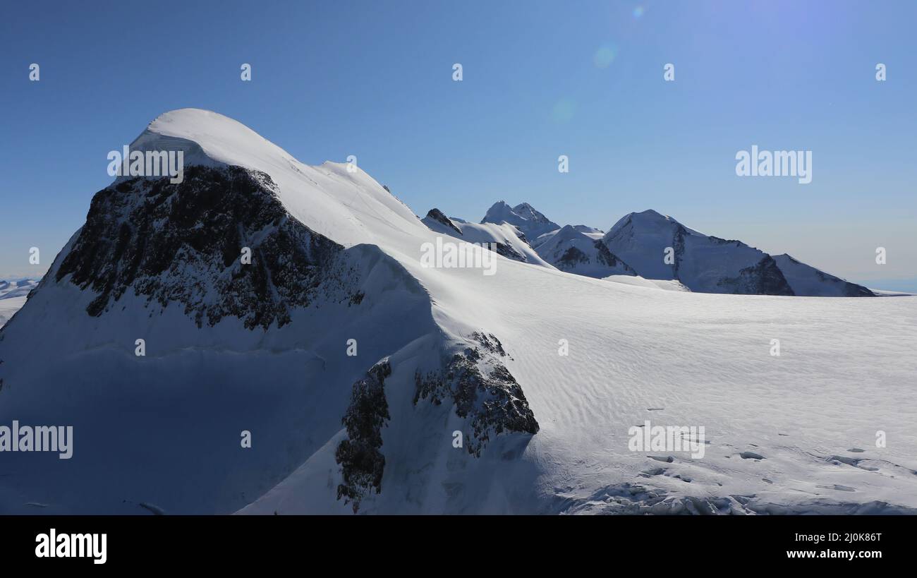 Closeup of The Matterhorn peak in the Pennine Alps, Switzerland Stock ...