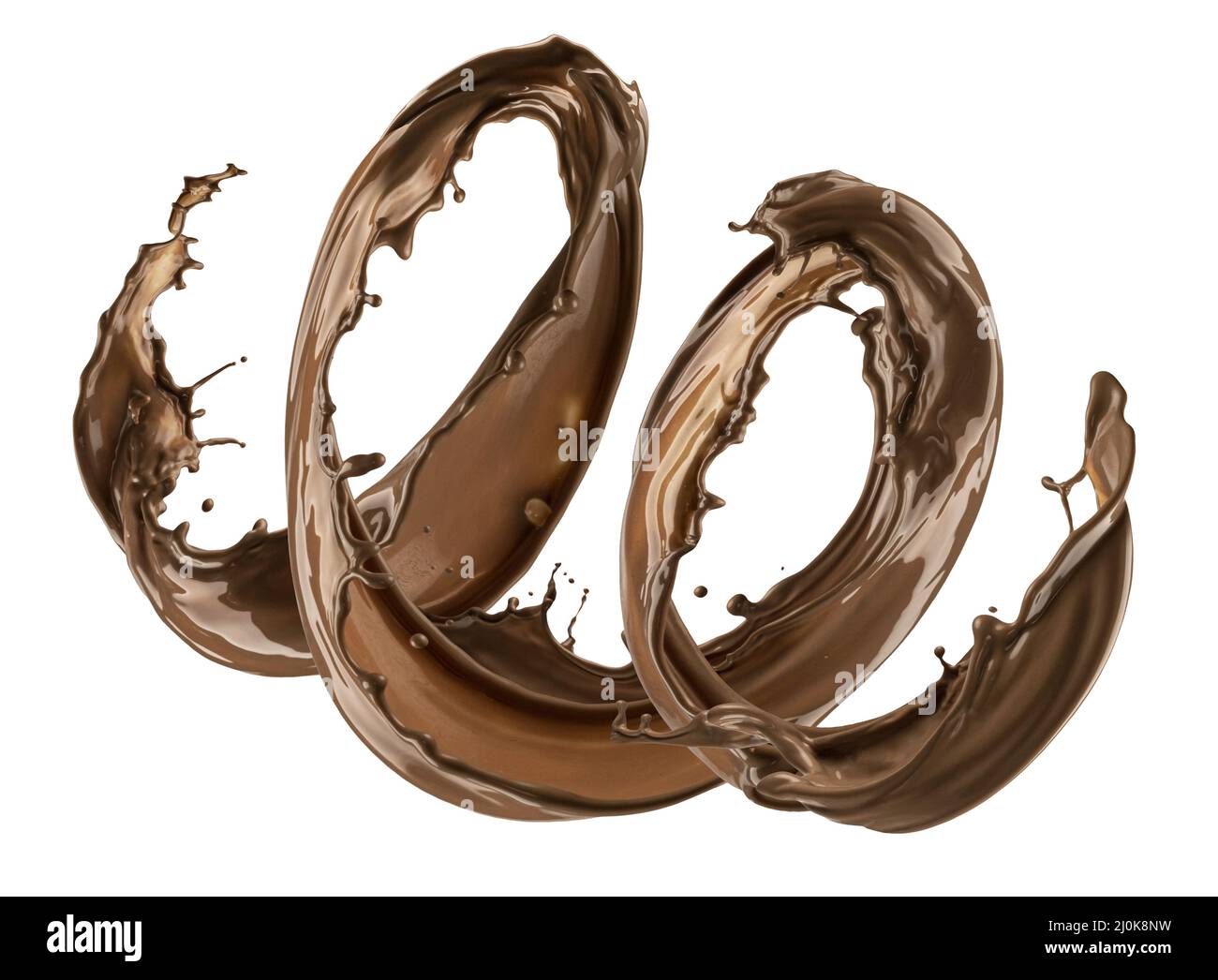 Chocolate splash isolated on white background Stock Photo - Alamy