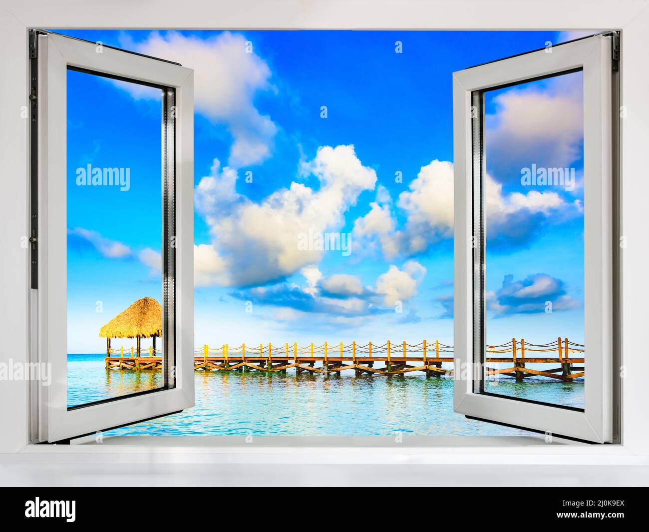 Sea view through open window hi-res stock photography and images - Alamy
